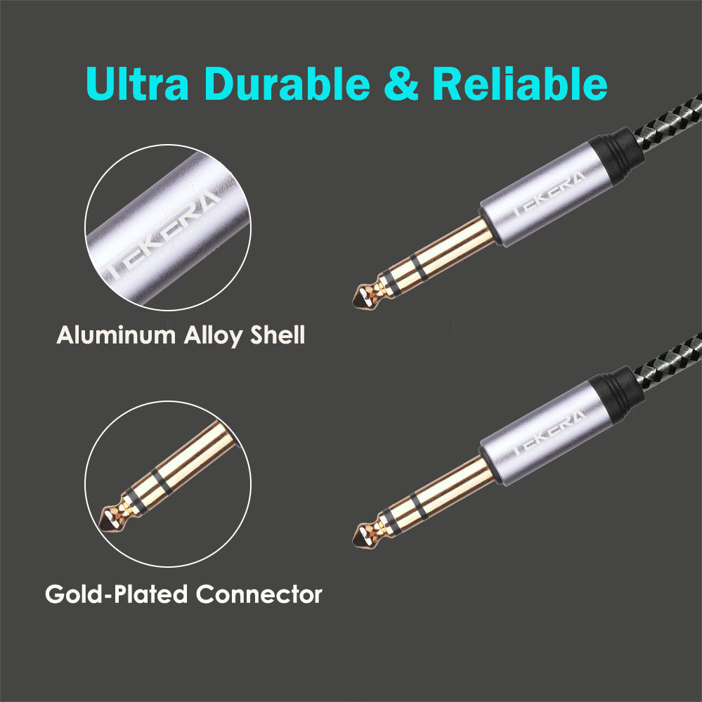 1/4" TRS 6.35mm Stereo Cable male to male Balanced Audio Patch Lead ...