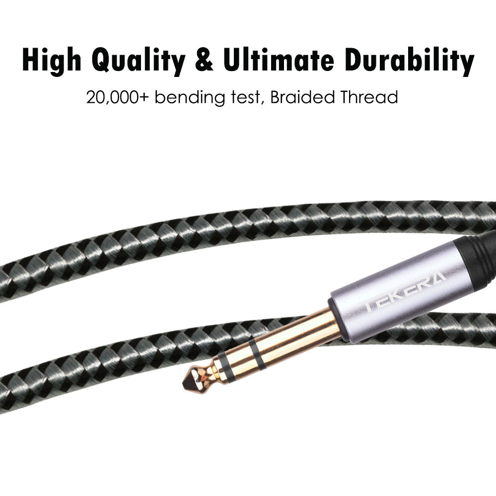 1/4" TRS 6.35mm Stereo Cable male to male Balanced Audio Patch Lead ...
